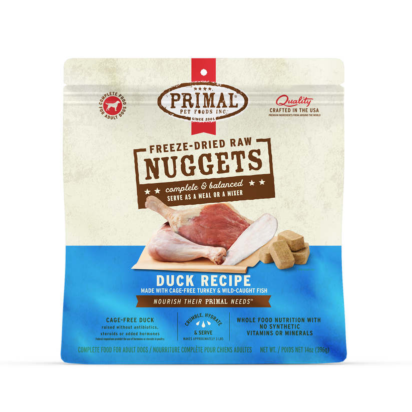 Primal Freeze-Dried Raw Nuggets Dog Food Duck Recipe – The Good Dog Store